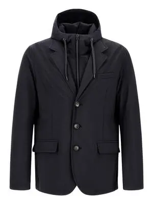 Herno Hooded Three-button Jacket - Black