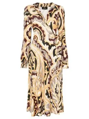 Etro Long-sleeved Printed Midi Dress - Multicolour