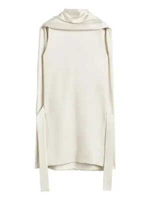 TOTEME Toteme Raw-Edge Silk Cape Dress Beige