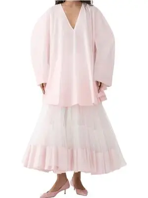 Jacquemus Long Sleeve V-neck Dress - Light Pink
