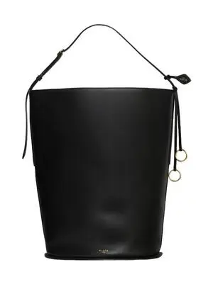 Alaïa Leather Bucket Bag With Metal Charms - Black