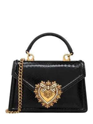 Dolce & Gabbana Devotion Tote Bag With Embellished Heart - Black