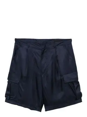 Prada Logo Detailed Cargo Shorts - Blue