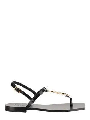 Versace V-chain Square-toe Sandals - Black