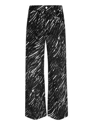 Marni Abstract Print Straight-leg Pants - Black/white