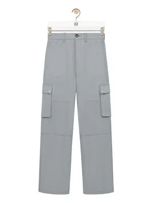 Loewe Logo Patch Cargo Trousers - Light Gray