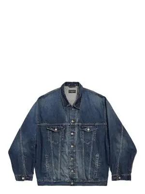 Balenciaga Tape Type Oversized Denim Jacket - Blue