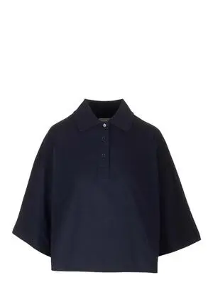 Bottega Veneta Bottega Veneta Cropped Cotton Piqué Polo Black