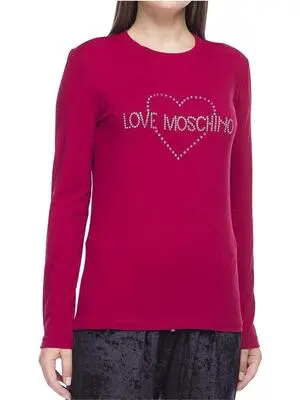 Moschino Love Heart Logo Long Sleeve T-shirt - Red