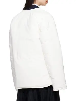 JIL SANDER Long Sleeve Zip Up Down Jacket - Optic White