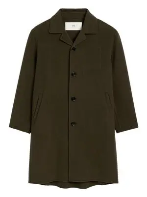 Ami Single-breasted Coat - Dark Coffee