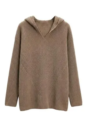 Max Mara Max Mara Hooded Ribbed Jumper Multicolor