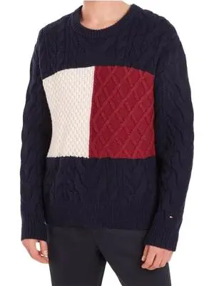 Tommy Hilfiger Cable Knit Sweater - Blue