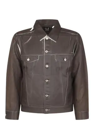 Comme Des Garçons Printed Denim Jacket - Black