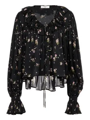 CHLOÉ Chloé Maxi Gathered Ruffle Top With Liberty Print