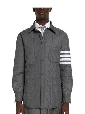 Thom Browne 4-bar Padded Shirt Jacket - Medium Gray