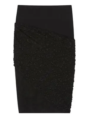 Givenchy Asymmetrical Floral Skirt - Black