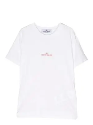 Stone Island Stone Island Logo Print Short Sleeve T-Shirt White