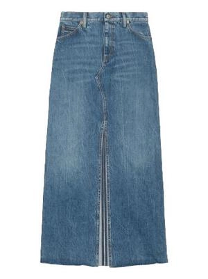 Gucci Horsebit Detail Denim Maxi Skirt - Blue
