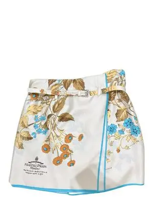 Prada Printed Silk Twill Mini Skirt - Sand-colored