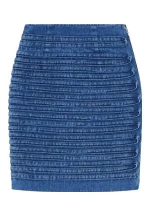 Versace High-waist Panel-detailed Denim Mini Skirt - Blue