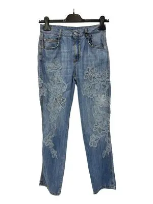 Ermanno Scervino Embroidered Denim Trousers - Blue