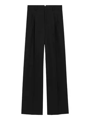 AMI Paris Straight Leg Trousers With Logo Belt Detail - Black