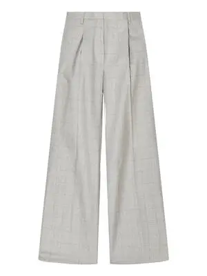 Dries Van Noten Plaid Pleated Trousers - Grey