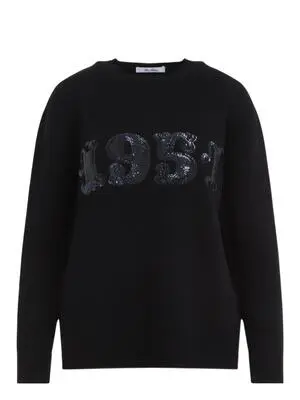 MAX MARA Max Mara Plata Logo Embellished Crewneck Jumper