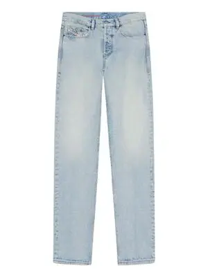 DIESEL® Logo Patch Straight Leg Jeans - Gray
