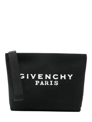Givenchy Paris Signature Logo Zipped Pouch - Black