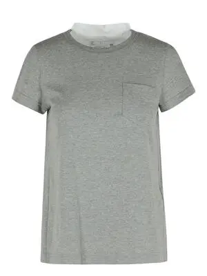 Sacai Poplin Jersey T-shirt - Grey