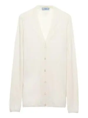 PRADA Prada Cashmere And Silk Long Sleeve Cardigan