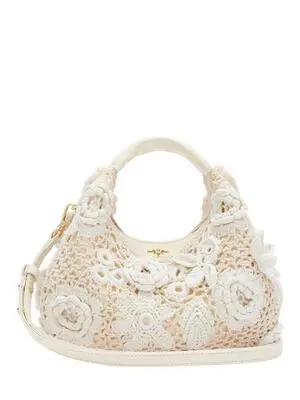 GANNI Mini Hobo Crochet Handbag - Egret