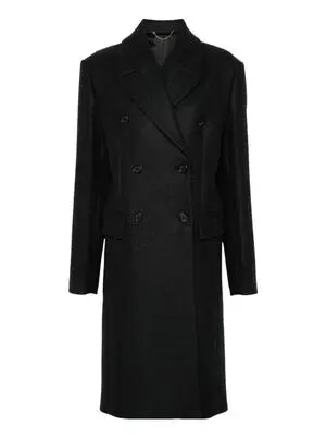 TOTEME Double-breasted Long Coat - Charcoal Melange