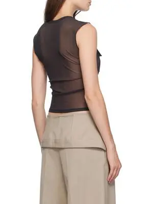 Acne Studios Sleeveless Mesh Pocketed Top - Black