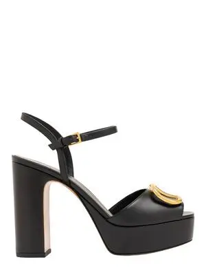 Valentino Garavani Vlogo Signature Open Toe Platform Sandals - Black