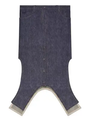 COURREGES Courrèges Asymmetrical Hem Denim Skirt - Dark Gray