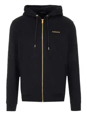VERSACE Versace Logo Embellished Hooded Jacket