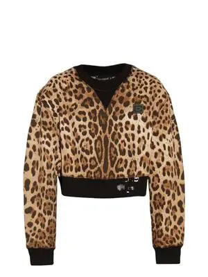 Dolce & Gabbana Leopard Print Crewneck Sweatshirt - Brown