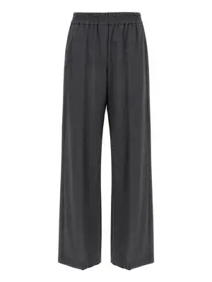 Brunello Cucinelli Elastic Waist Straight-leg Pants - Dark Gray