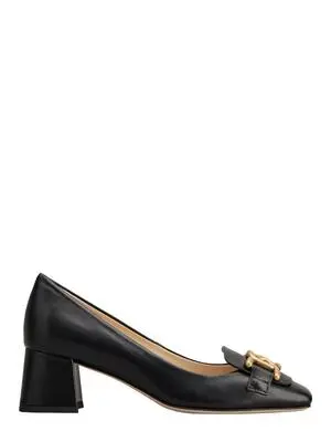 TOD'S Square Toe Chain Detail Pumps - Black