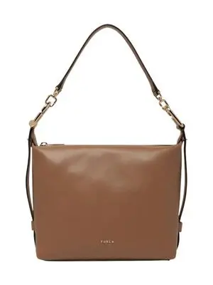 Furla Tonie Zip-up Small Shoulder Bag With Logo Detail - Brown