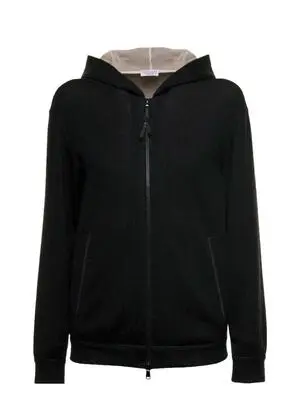 Brunello Cucinelli Brunello Cucinelli Zip-Up Hooded Sweatshirt Black