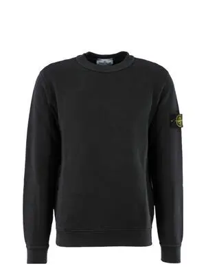 Stone Island Logo-patch Crewneck Sweatshirt - Leaden