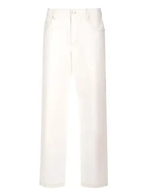 Isabel Marant Étoile Logo Decal Denim Trousers - White