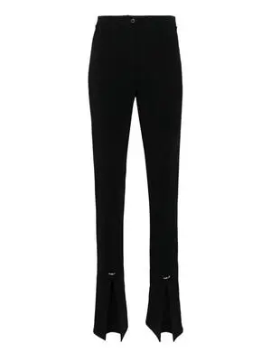 MUGLER Slit Detail Casual Pants - Black
