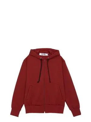 Play Comme Des Garcon X Invader Pixelated Heart Zip-up Hoodie - Red