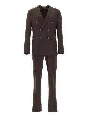 Corneliani Long-sleeved Suit Jacket And Trousers Set - Black