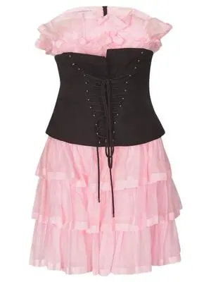 Philosophy Di Lorenzo Serafini Corset Ruffle Dress - Pink